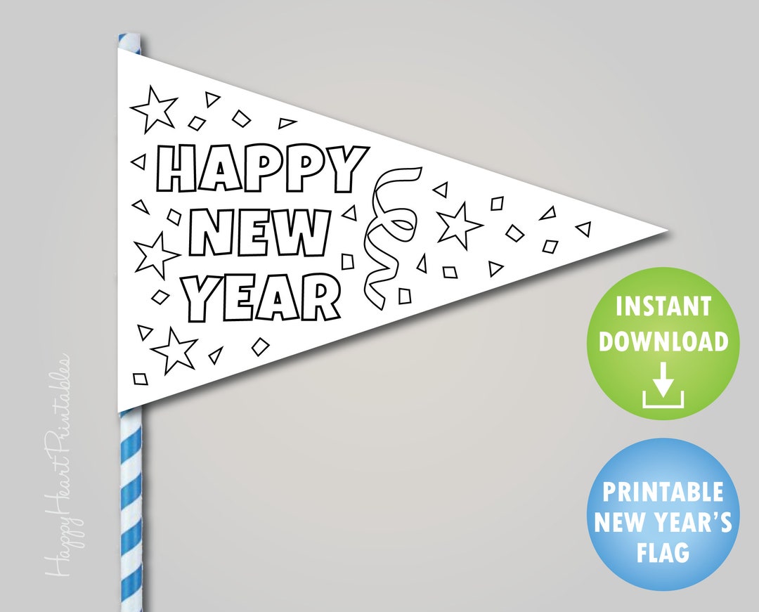 New Years Eve Printable Pennant Flag - Etsy