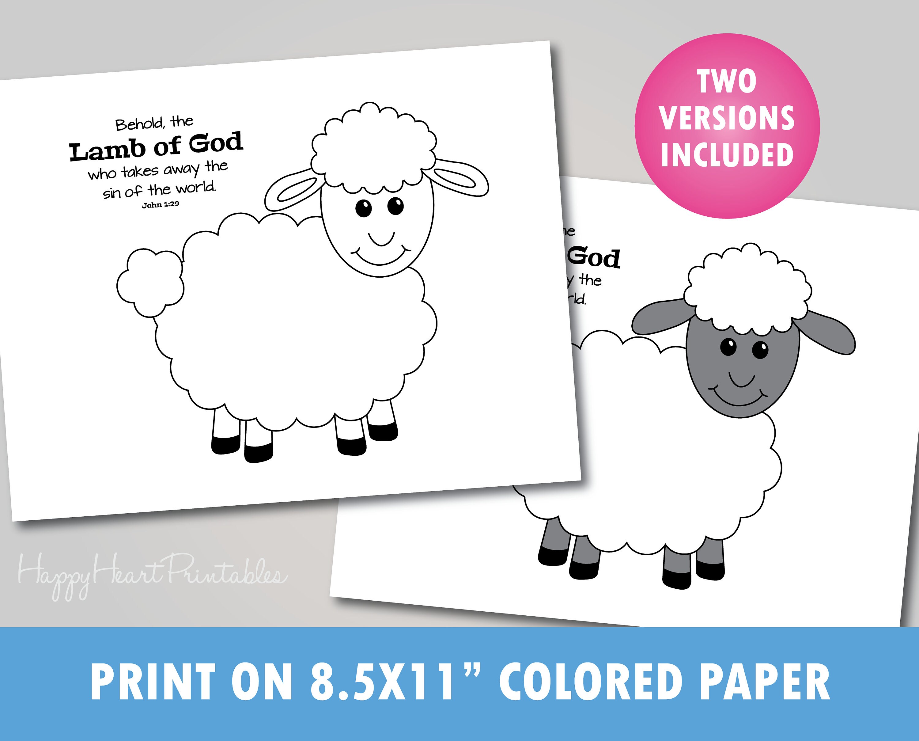 Fingerprint Lamb Craft Easter Fingerprint Printable Template - Etsy