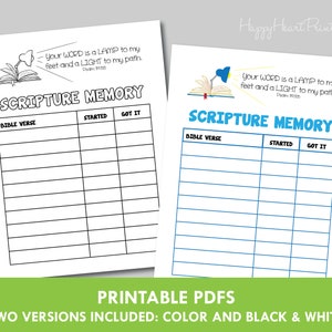 Printable Scripture Memory Chart - Etsy