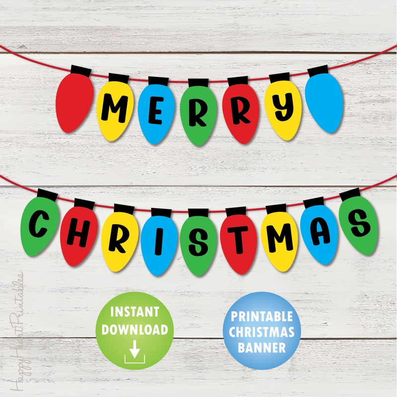 Merry Christmas Banner - Etsy