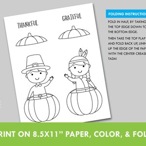 Thanksgiving Folding Surprise Craft - Pilgrim and Native American - Etsy