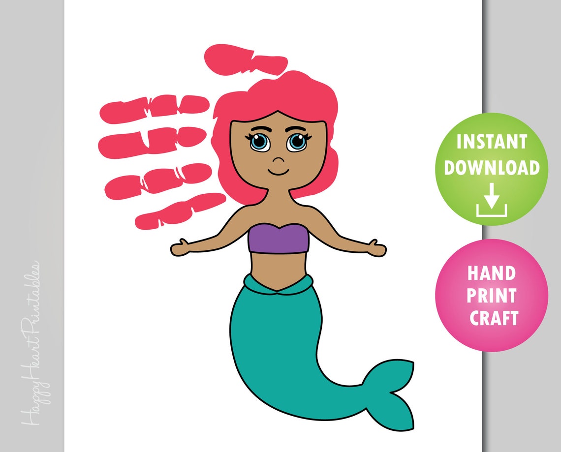 Handprint Mermaid Summer Craft - Etsy