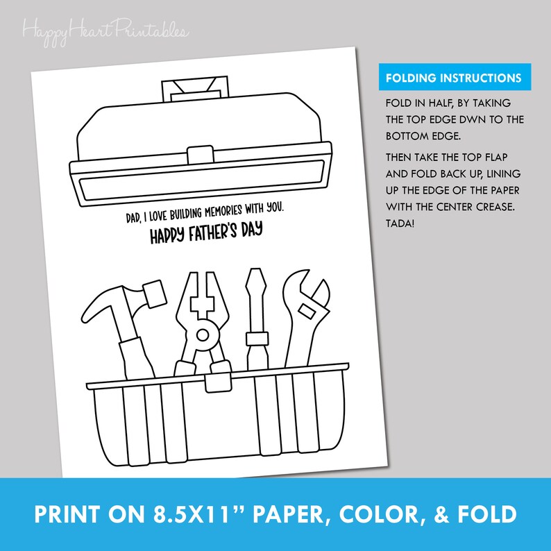 Toolbox Folding Surprise Father's Day Card - Etsy