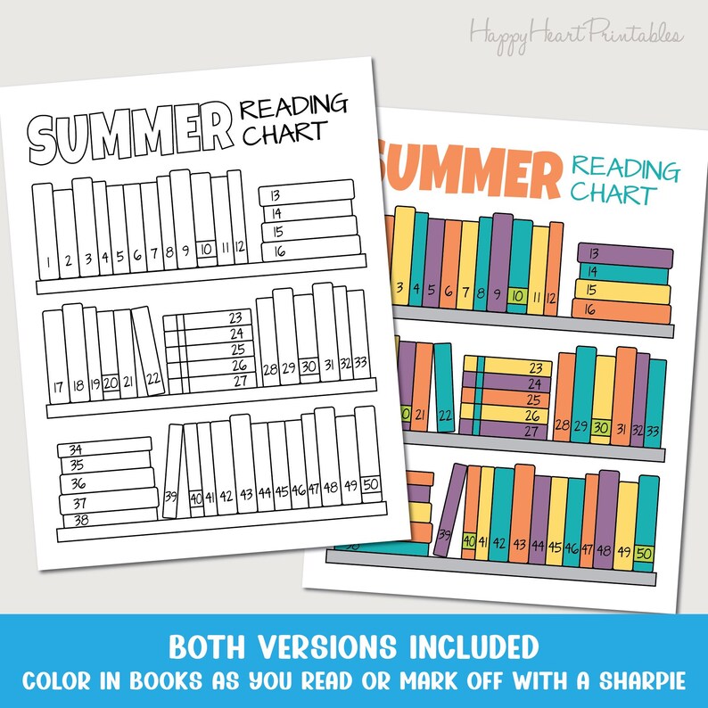 Printable Summer Reading Chart - Etsy