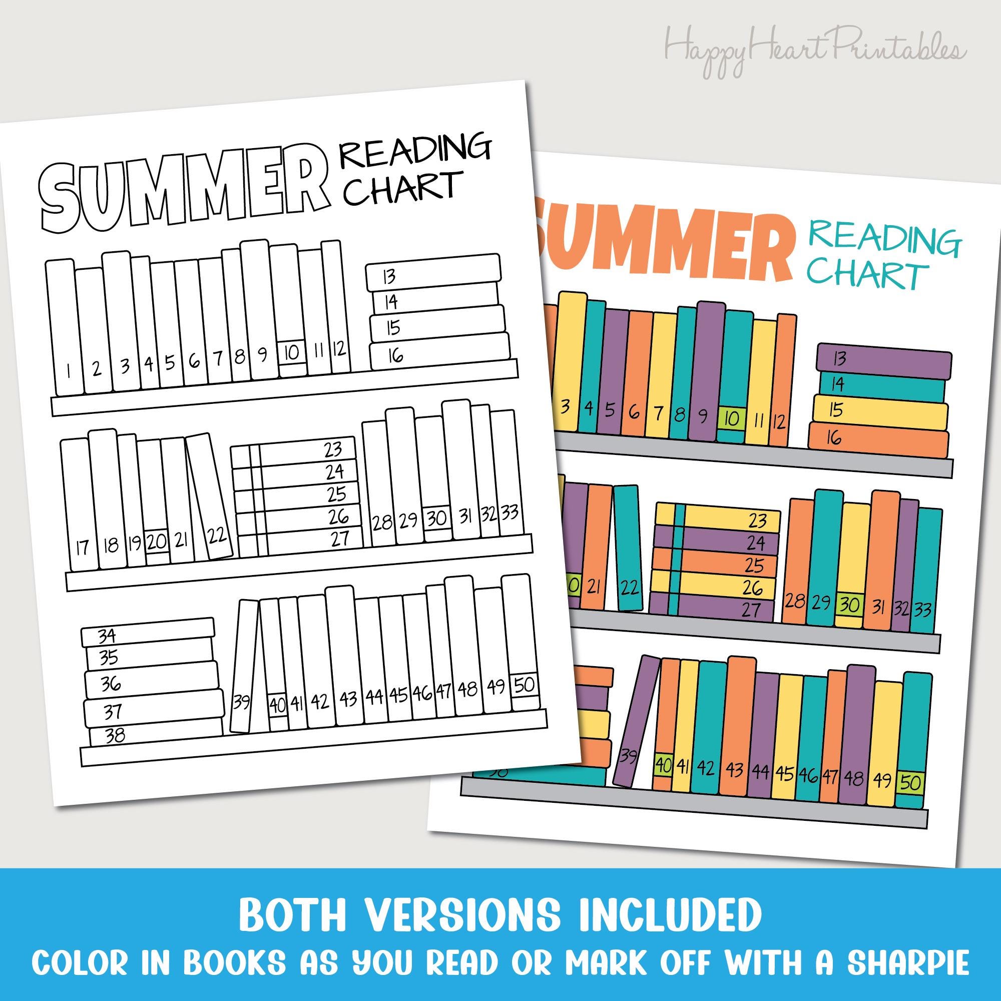 Printable Summer Reading Chart - Etsy