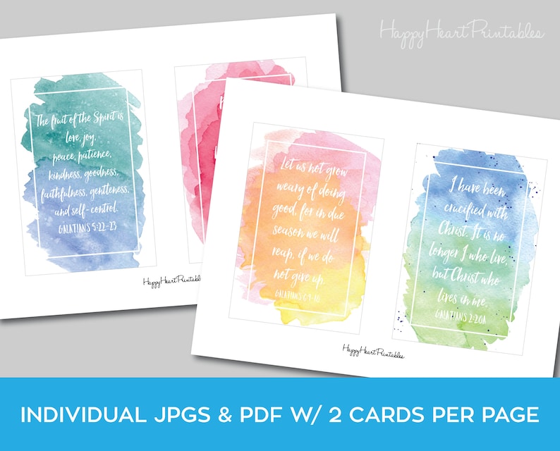 Bible Verse Cards Galatians Printable Verses - Etsy