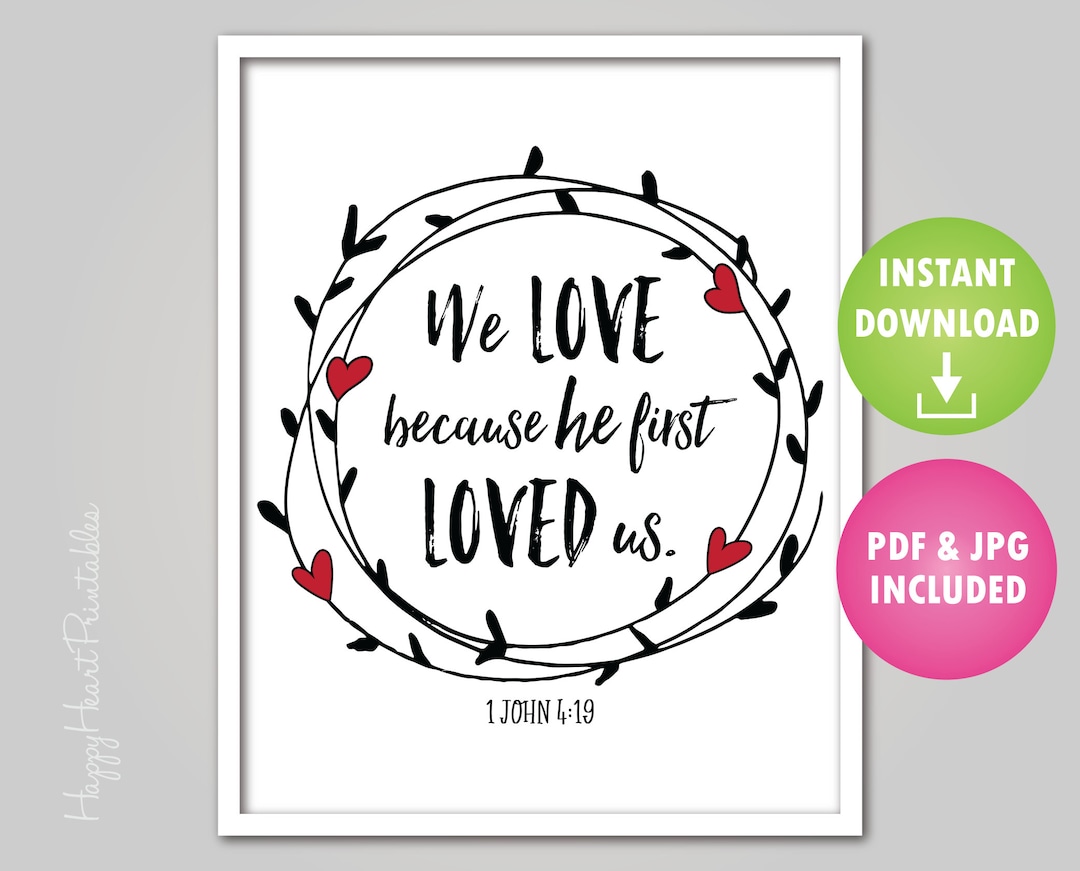 Love Scripture Printable Wall Art - Etsy