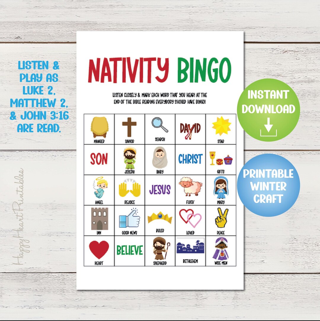 Nativity Bible Reading Bingo - Etsy