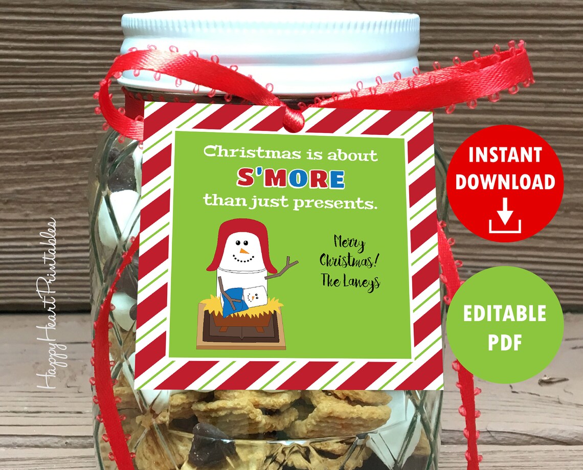 Christmas Smore Treat Tag Religious Christmas Favor Tag - Etsy