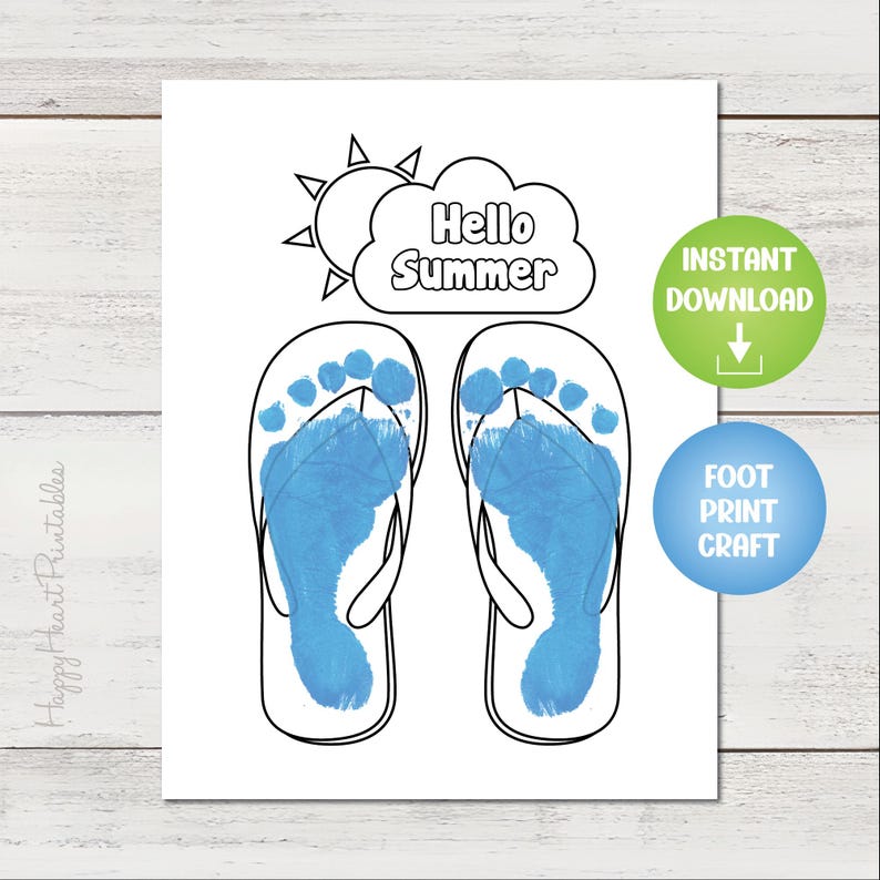 Flip Flop Footprint Summer Craft - Etsy