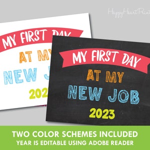 Printable First Day of My New Job Sign - Etsy