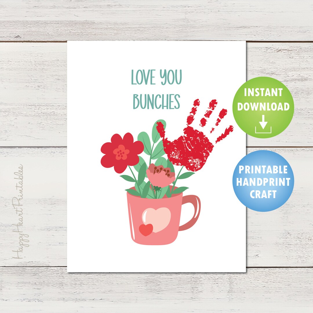 Handprint Flower Valentine Mug Craft - Etsy