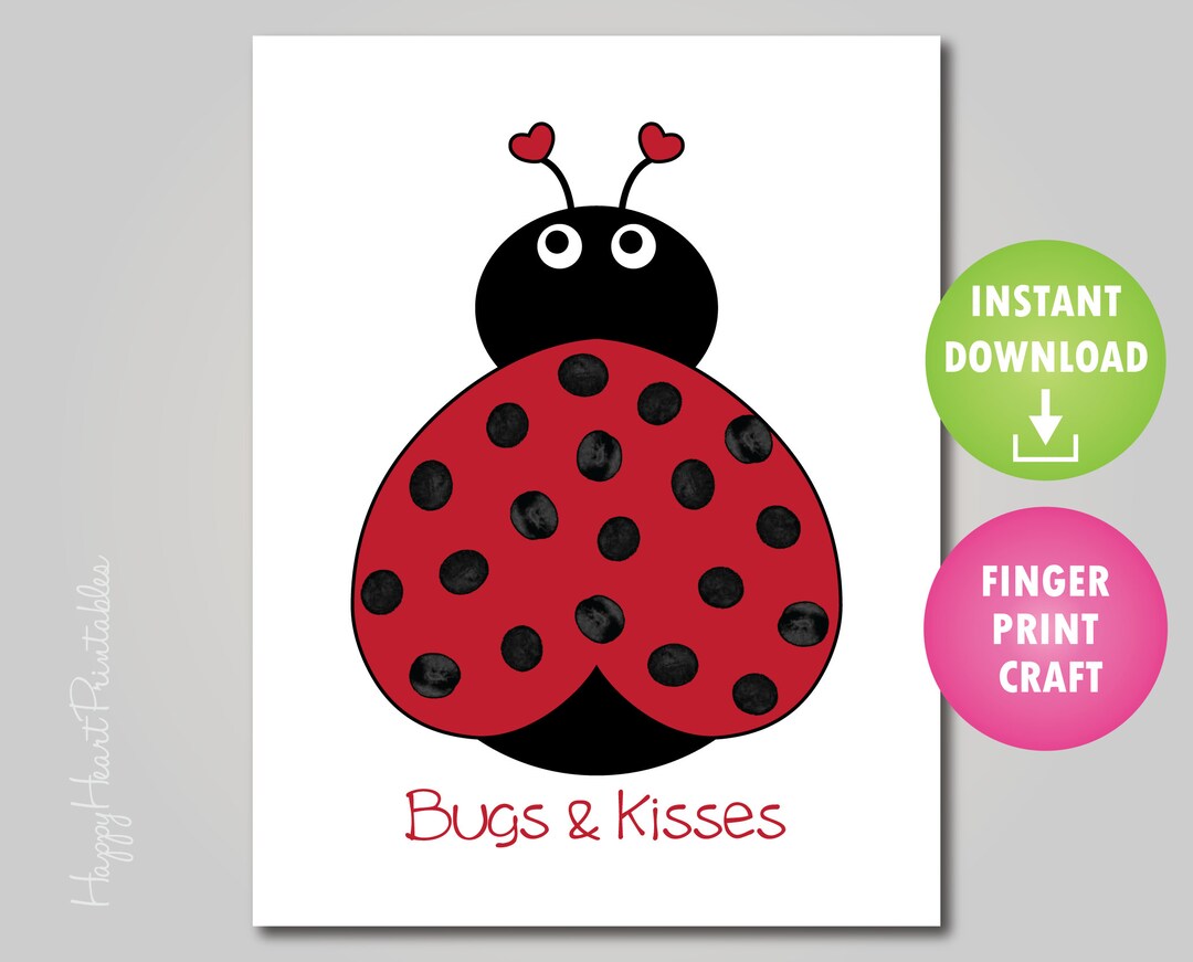 Lady Bug Valentine's Day Craft or Card - Etsy