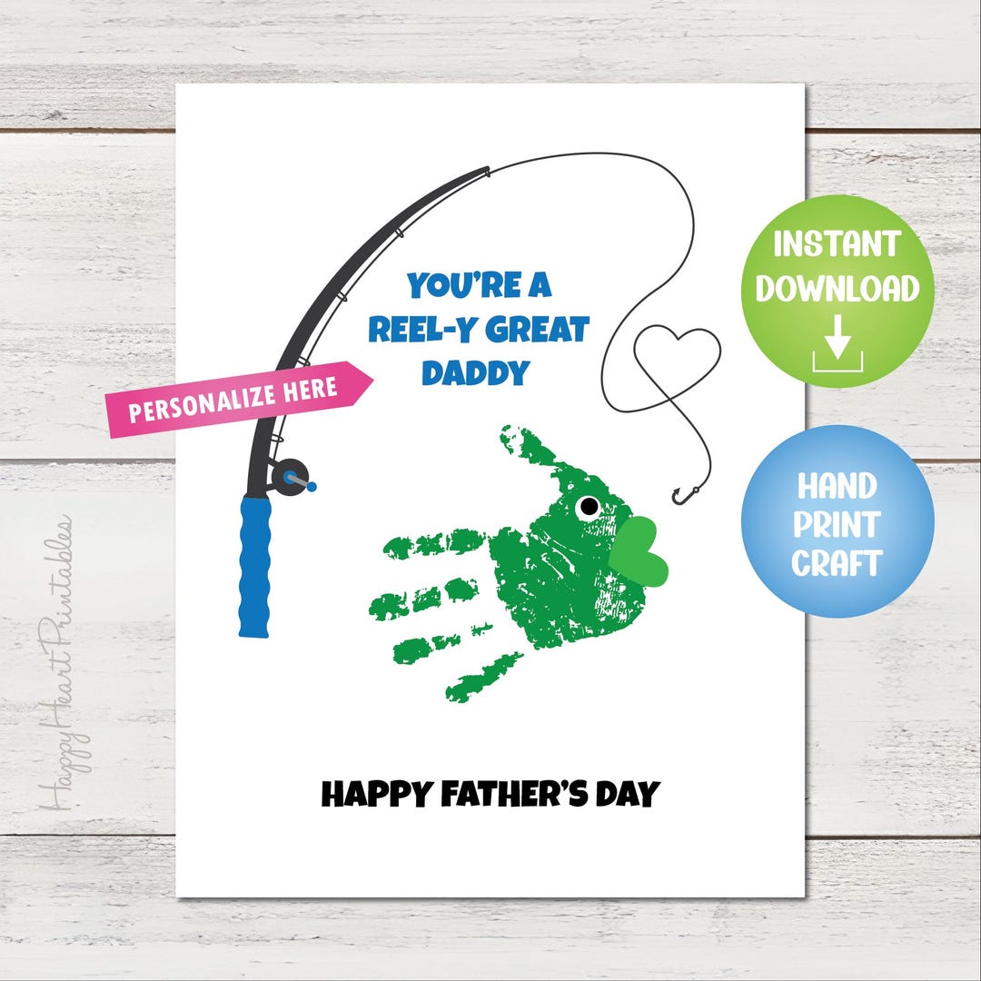 Reel-y Great - Father's Day Printable Handprint Card - Etsy