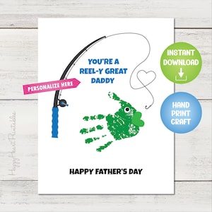 Reel-y Great - Father's Day Printable Handprint Card - Etsy