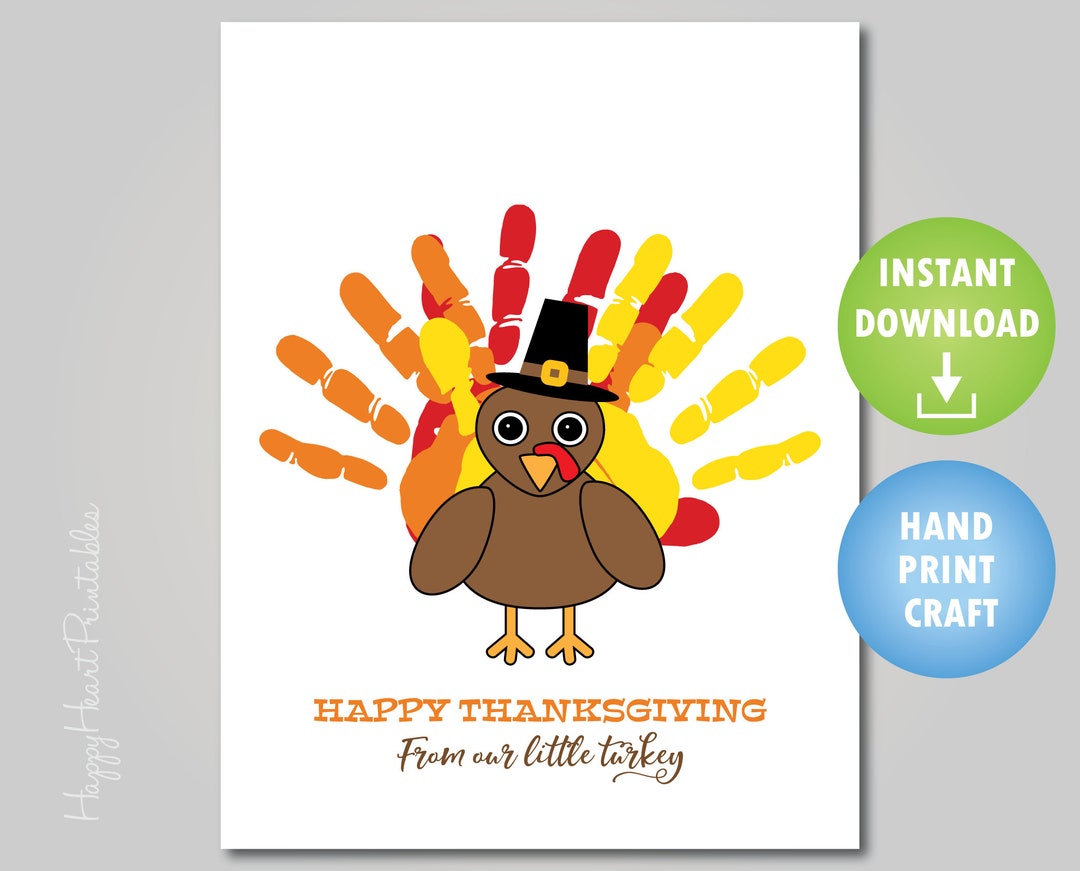 Handprint Turkey Thanksgiving Craft - Etsy