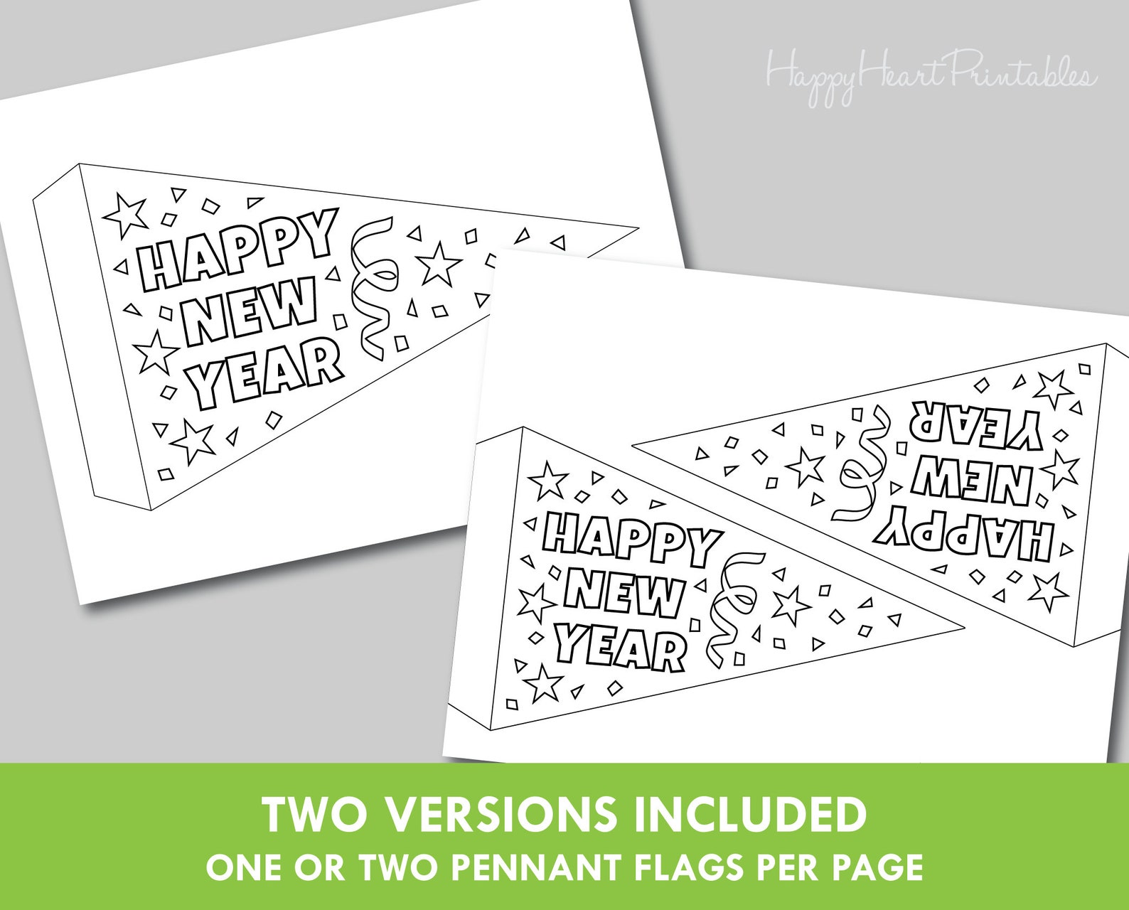 New Years Eve Printable Pennant Flag - Etsy