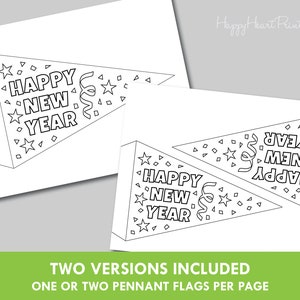 New Years Eve Printable Pennant Flag - Etsy