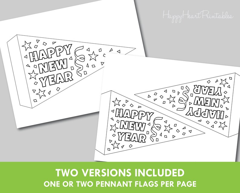 New Years Eve Printable Pennant Flag - Etsy
