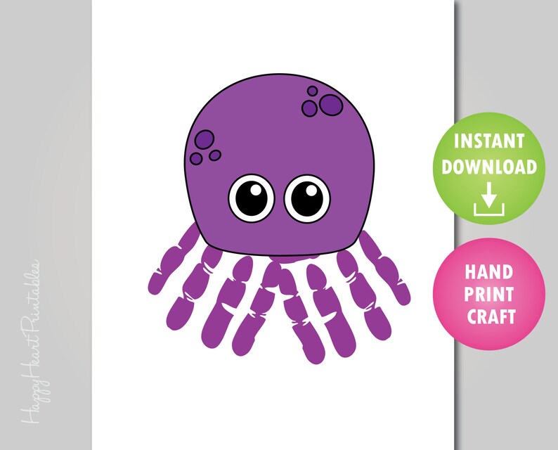 Handprint Octopus Summer Craft - Etsy