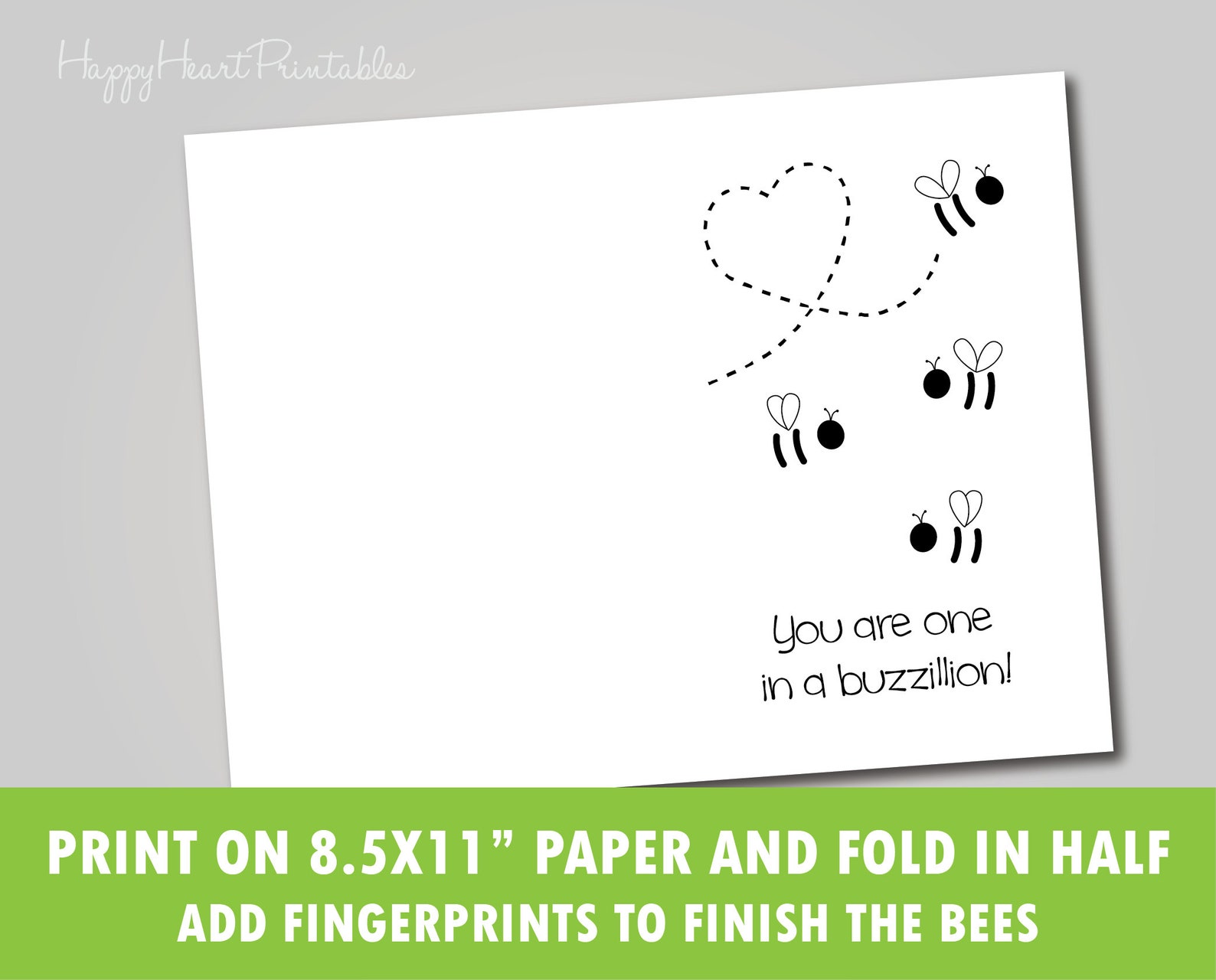 Fingerprint Bee Printable Birthday Day Card - Etsy