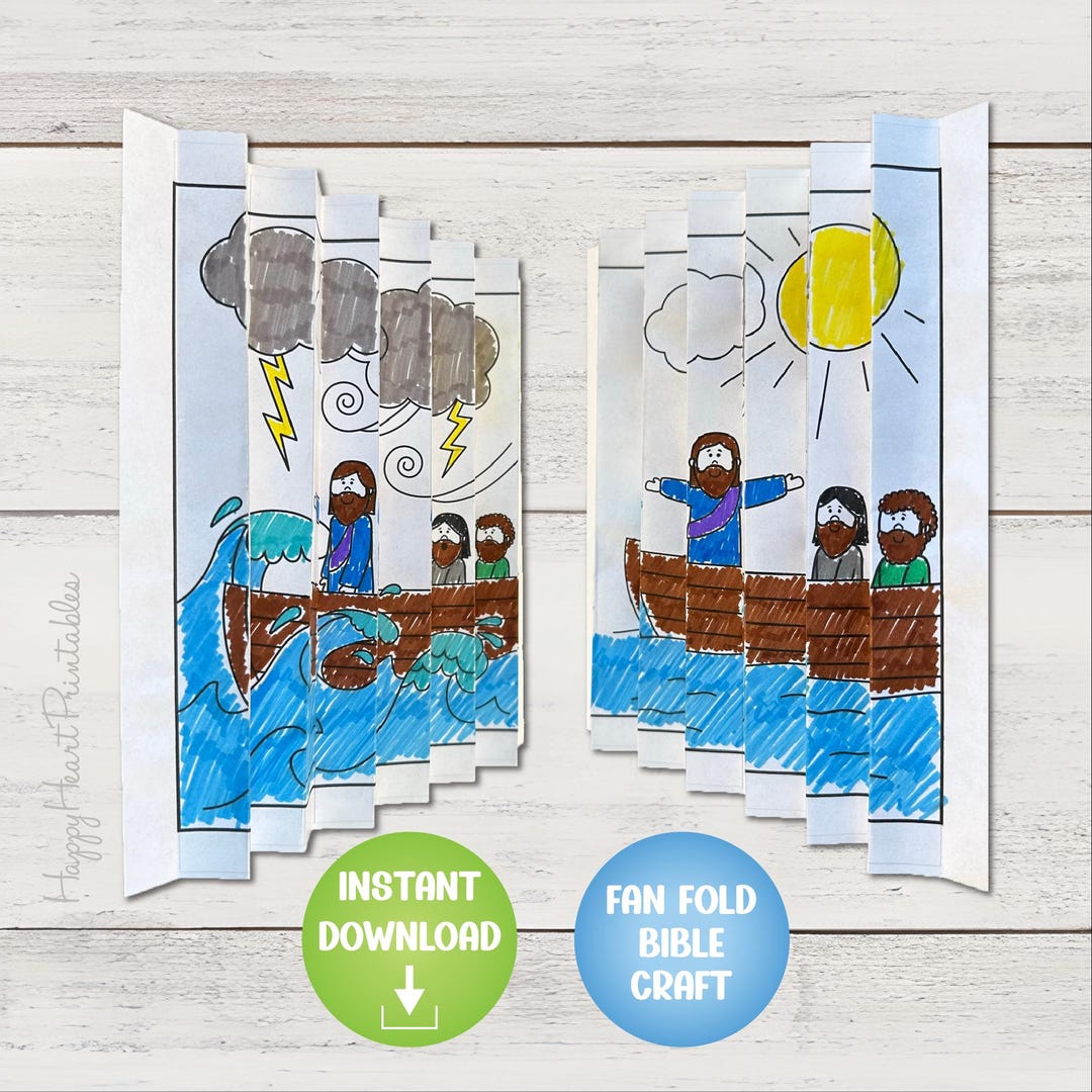 Jesus Calms the Storm Fan Fold Craft - Etsy