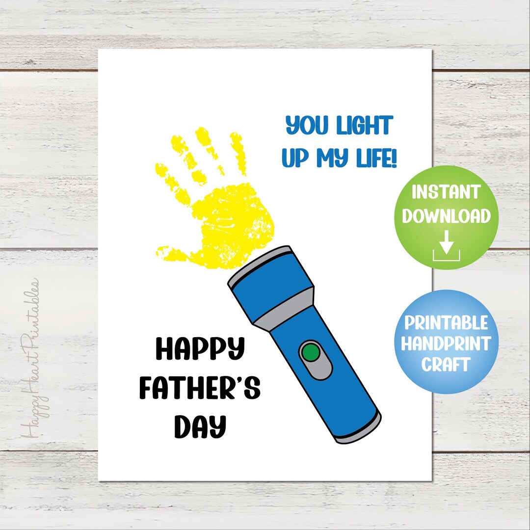 Flashlight Father's Day Handprint Craft - You Light up My Life - Etsy