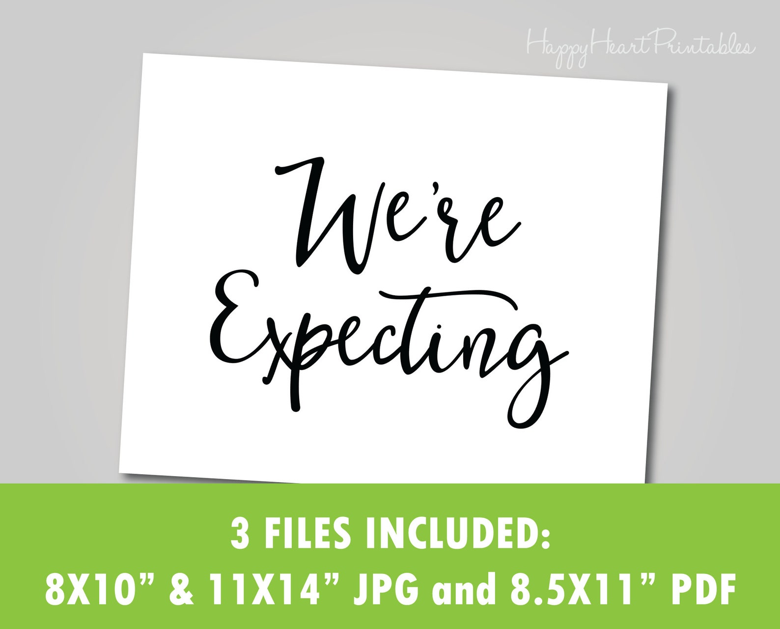 We're Expecting Announcement Sign Printable - Etsy