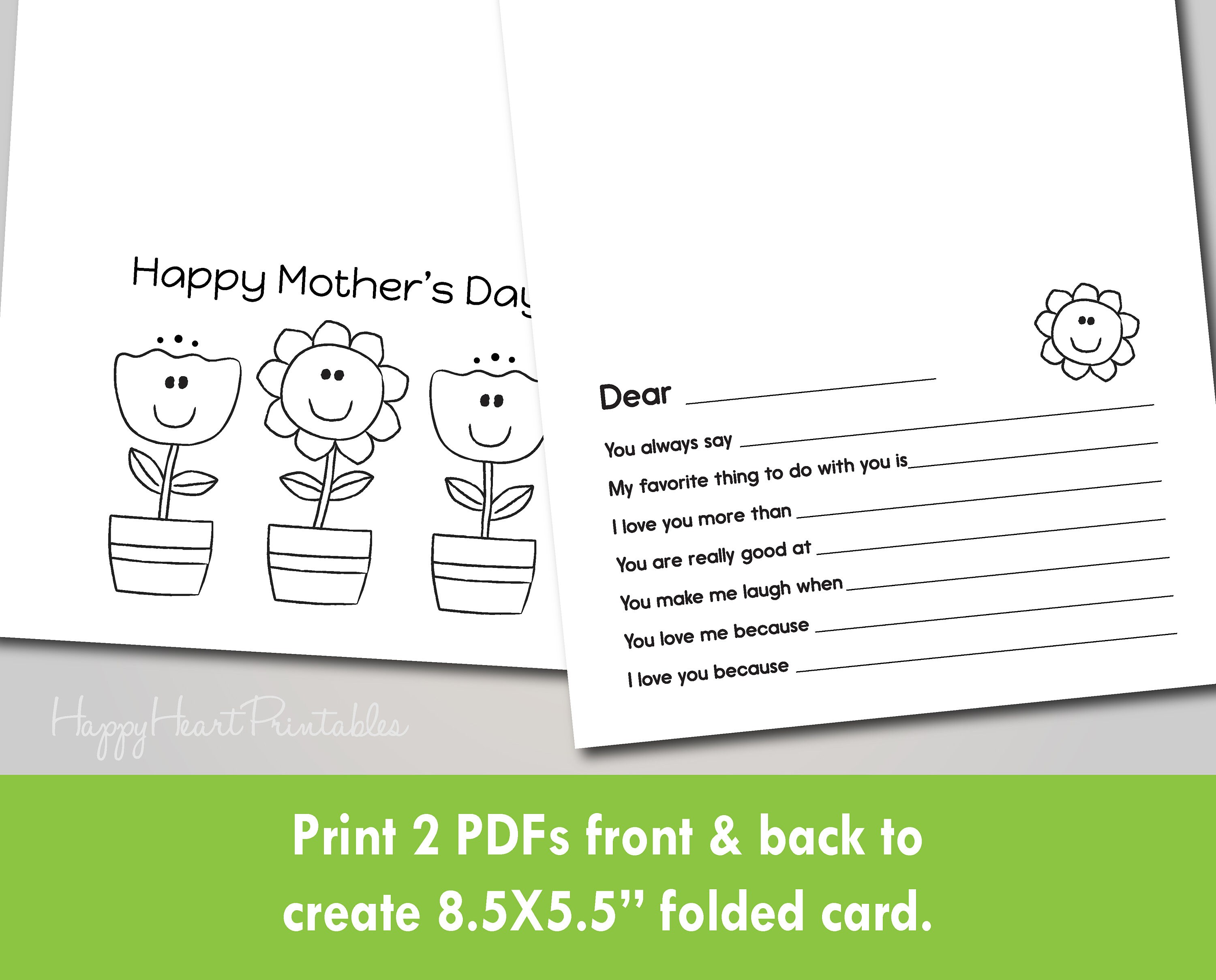 Mother's Day Questionnaire Printable Coloring Card - Etsy