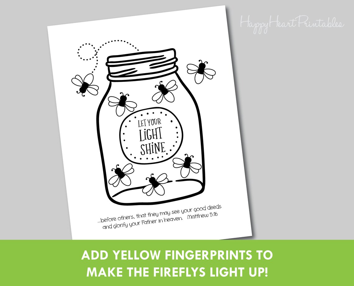 Firefly Fingerprint Bible Craft - Etsy
