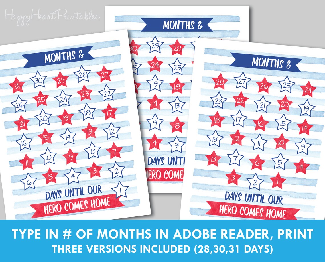 Printable Deployment Countdown - Etsy