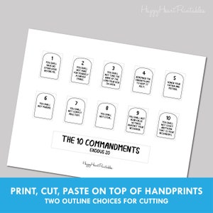 10 Commandments Handprint Craft Printable - Etsy