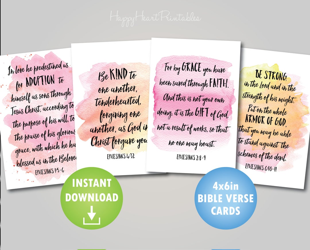 Scripture Cards - Ephesians Printable Verses - Etsy