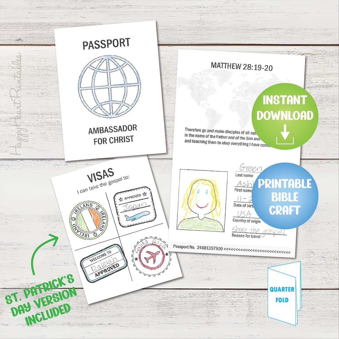 Missionary Passport Craft - Etsy
