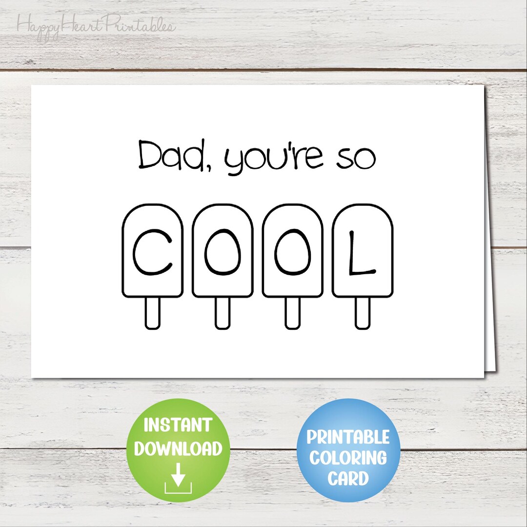 Printable Father's Day Card - Cool Popsicle Card - Etsy