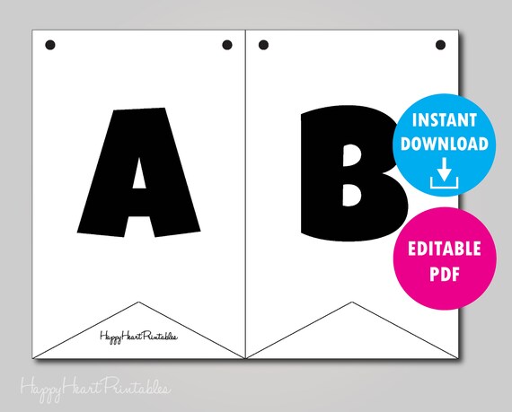 Editable Banner Template Printable Banner Template DIY Etsy