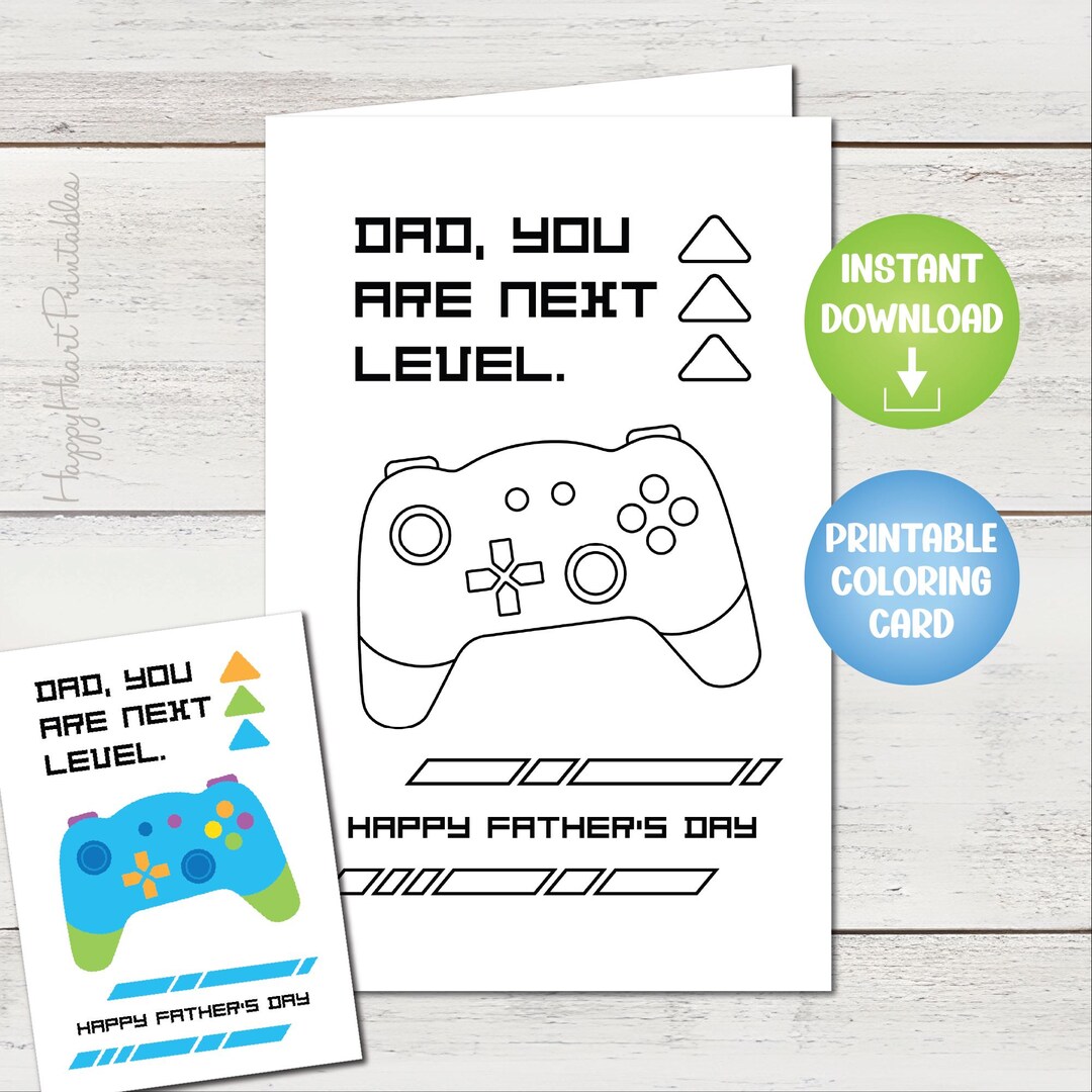 Video Game Printable Father's Day Card - Etsy