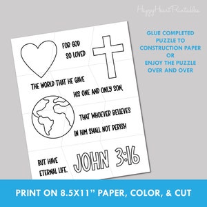 Printable Bible Verse Puzzle - John 3:16 - Etsy