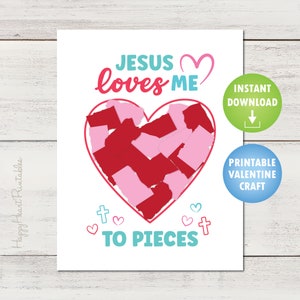 Jesus Loves Me to Pieces - Christian Valentine's Day Craft - Etsy