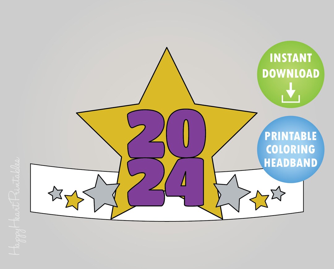 New Years Eve Printable Headband Hat - Etsy
