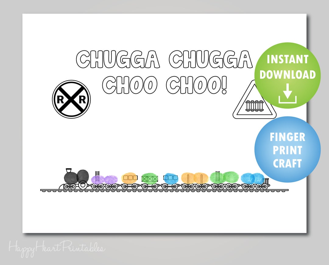 Fingerprint Train Craft - Etsy