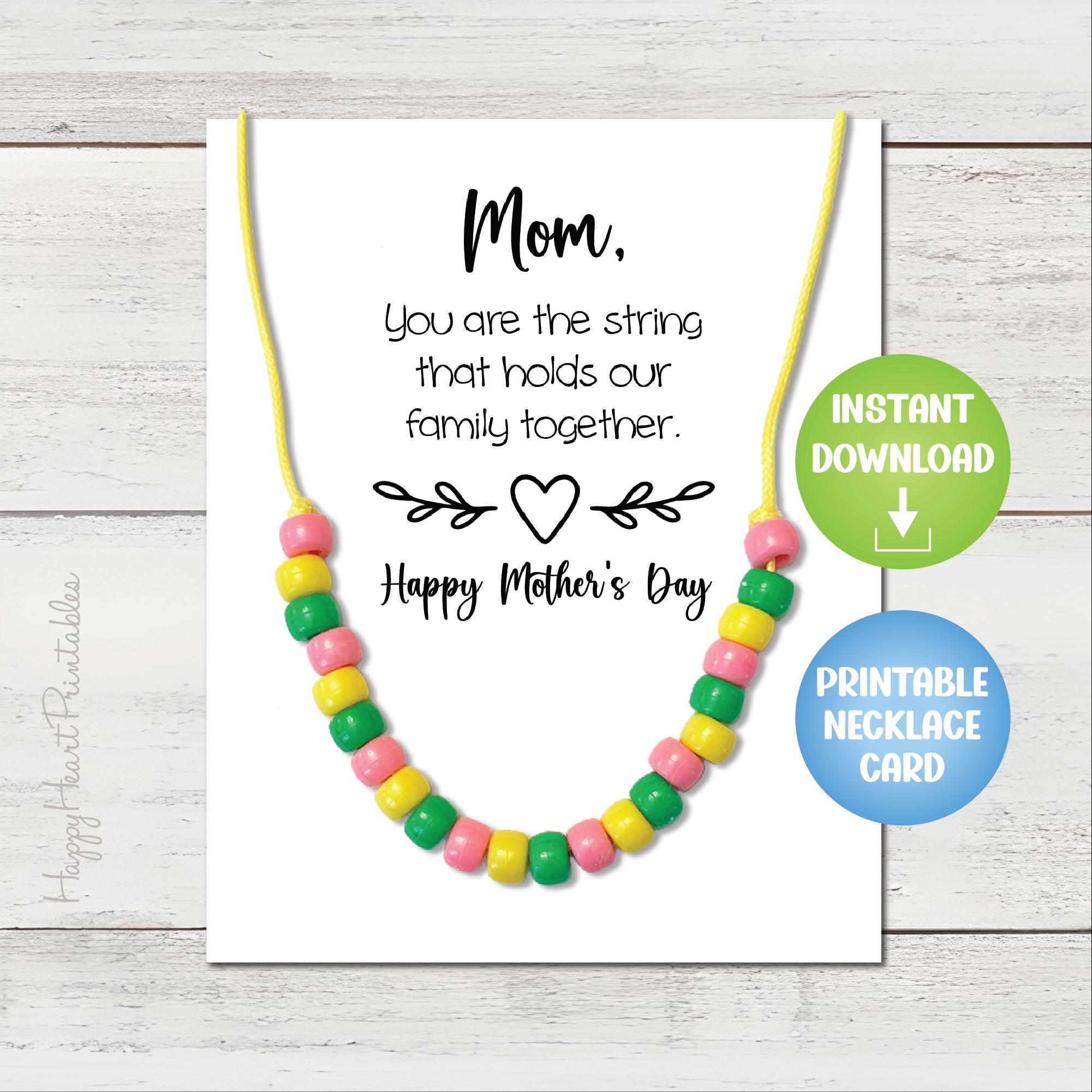 Mother's Day Necklace Card Printable - Etsy