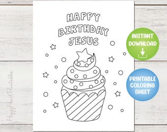 Happy Birthday Jesus Coloring Pages Free Printable
