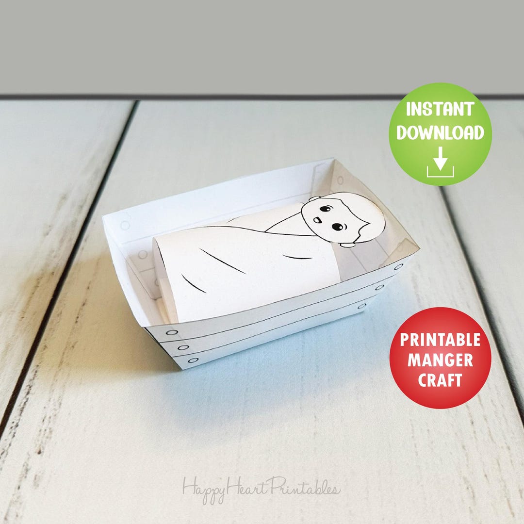Printable 3D Manger and Baby Jesus - Etsy
