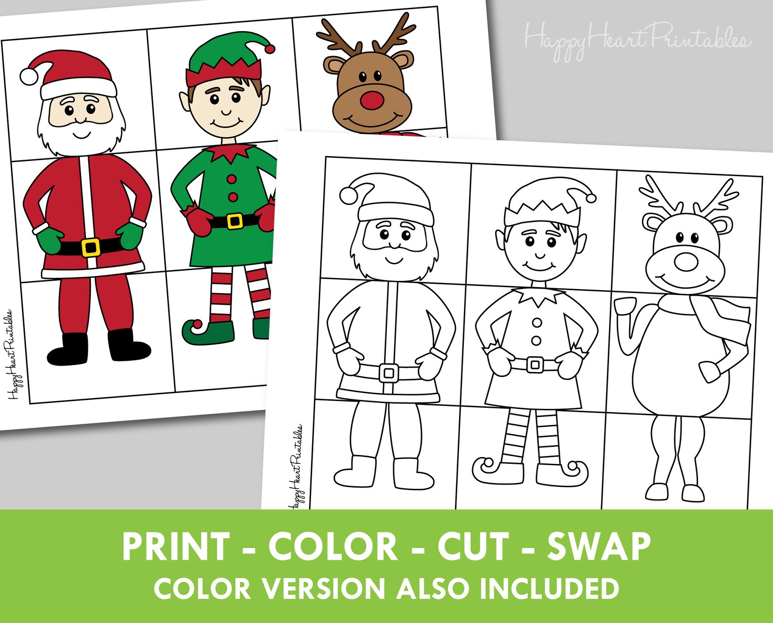 Christmas Character Swap Printable Craft | Etsy