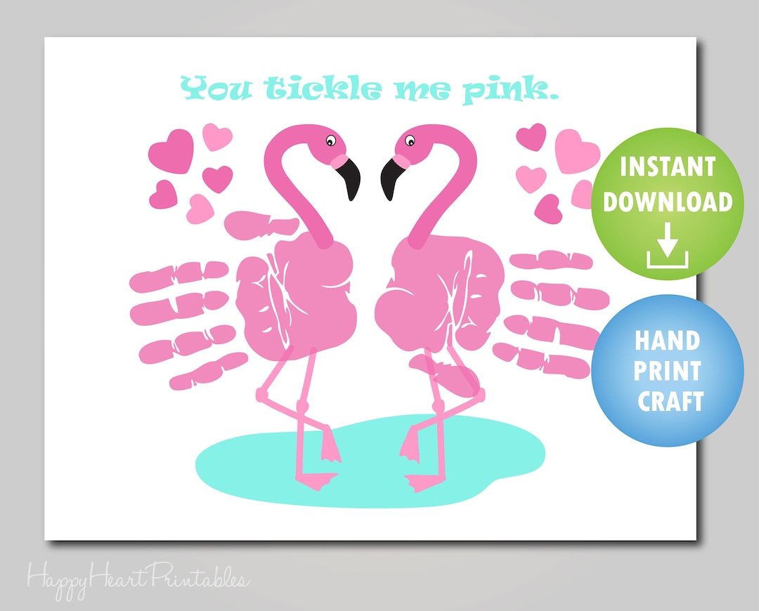 Handprint Flamingo Printable Template- Handprint Craft - Etsy