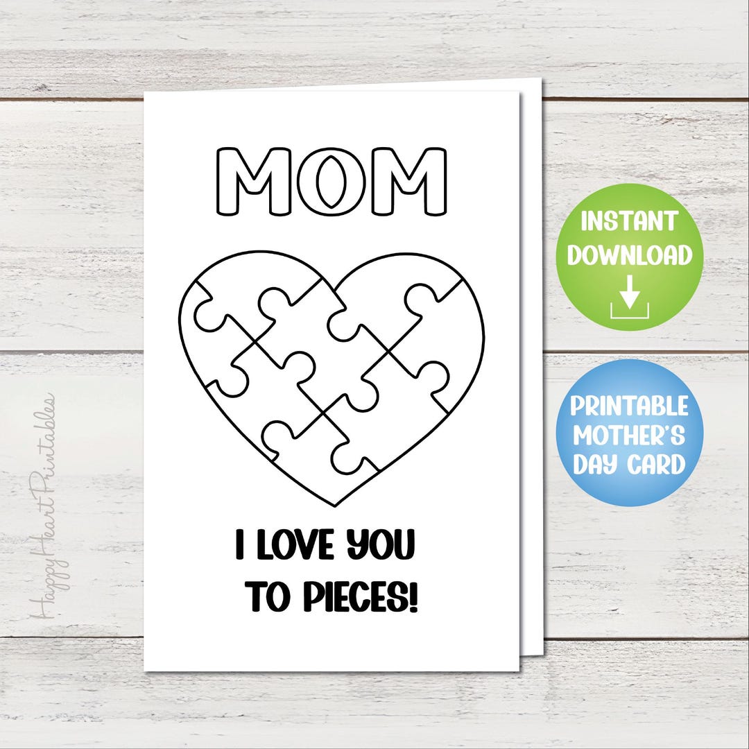 Mother's Day Love You to Pieces Puzzle Card - Etsy