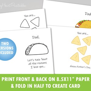 Father's Day Printable Taco Card - Fill in the Blank Card - Etsy