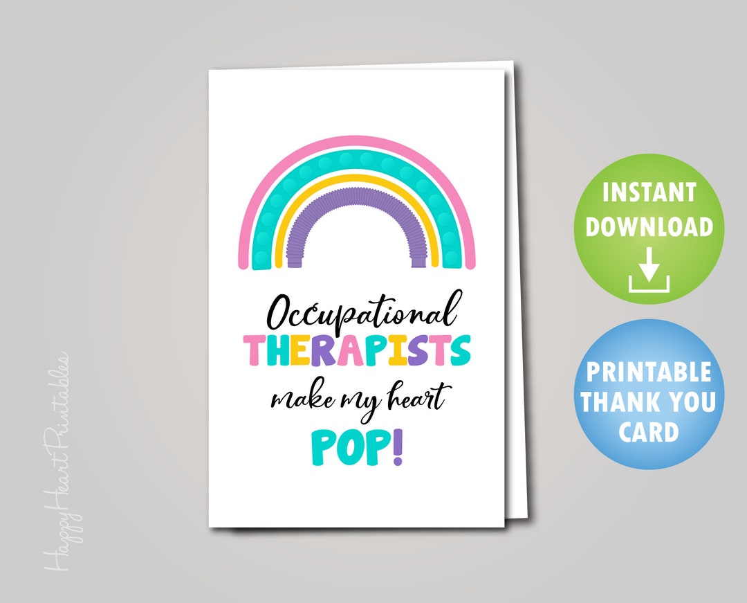 Occupational Therapist Thank You Card - Printable - Etsy