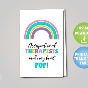 Occupational Therapist Thank You Card Printable - Etsy
